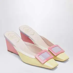 ROGER VIVIER Belle Vivier Wedge Mules In Patent Leather - Multicolor