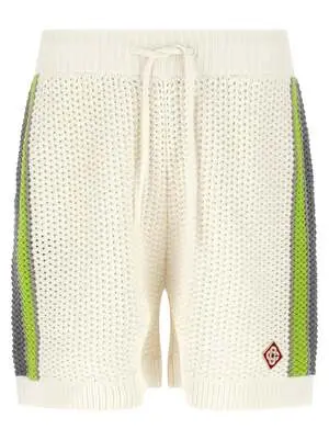 Casablanca Stripe Crochet Bermuda Shorts - Multicolor