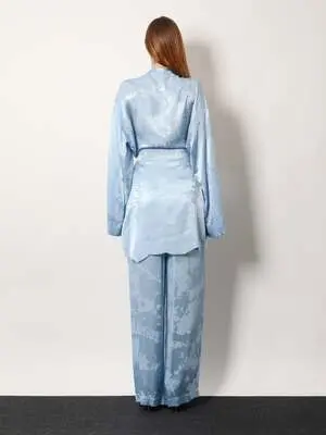 Balenciaga Wrap Silk Mini Dress With Bow Detail - Multicolor