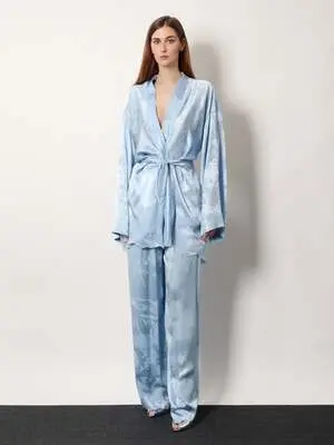 Balenciaga Wrap Silk Mini Dress With Bow Detail - Multicolor