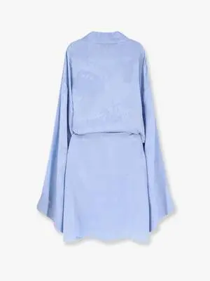 Balenciaga Wrap Silk Mini Dress With Bow Detail - Multicolor
