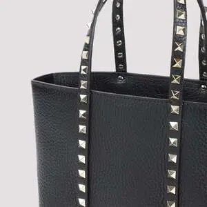 Valentino Garavani Calf Leather Shoulder Bag With Studs - Black