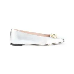 Valentino Garavani Lambskin Ballerinas With Gold-tone Vlogo