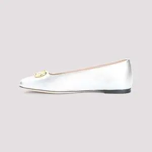 Valentino Garavani Lambskin Ballerinas With Gold-tone Vlogo