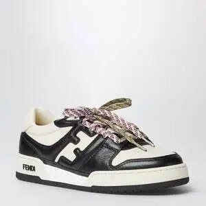 Fendi Leather Sneakers With Ff Logo Laces