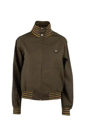 Prada Bomber Jacket With Striped Trim