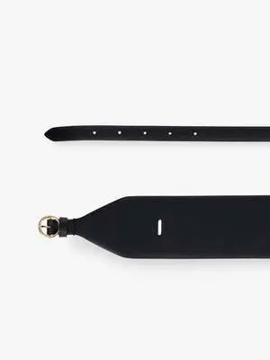 Alaïa Maxi Leather Belt With Metal Buckle