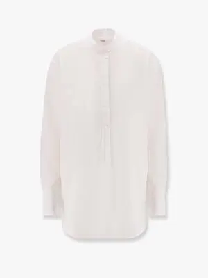 TOTEME Stand Collar Organic Cotton Shirt - Multicolor