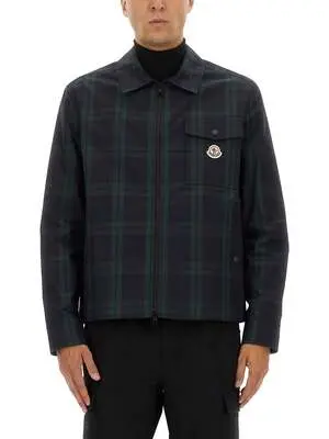 Moncler Checked Cotton Gabarine Shirt Jacket - Black