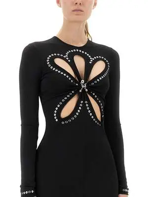 Rabanne Second Skin Effect Long Dress With Cut-out Detail