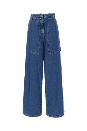 Etro Wide Leg Jeans With Monogram Detail - Multicolor