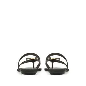 FERRAGAMO Thong Sandals With Vara Bow Detailing - Black