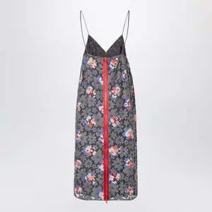 Fendi Grey Lace Dress With Floral Print - Gray