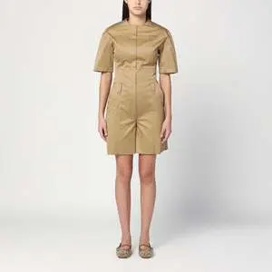THELATEST Camel Cotton Short Jumpsuit - Brown