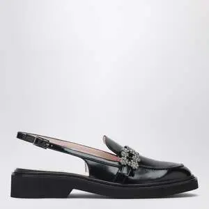 ROGER VIVIER Slingback Loafers With Efflorescence Buckle - Black