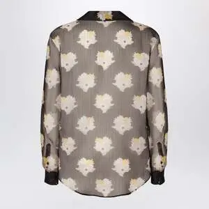 Fendi Printed Organza Shirt - Black