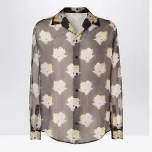 Fendi Printed Organza Shirt - Black