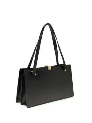 Versace Severine Leather Shoulder Bag - Black