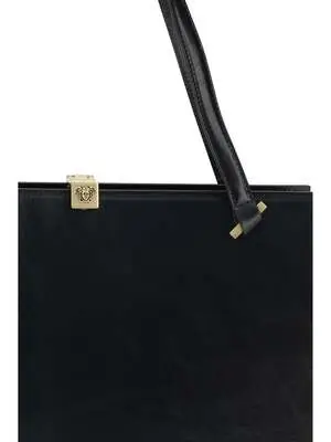 Versace Severine Leather Shoulder Bag - Black
