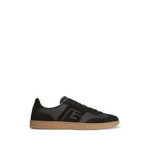 Balmain Low-top Trainers In Suede And Calfskin Leather - Black
