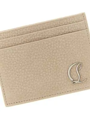 CHRISTIAN LOUBOUTIN Mooncrest' Card Holder - Cream
