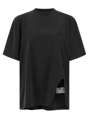 Attico Shaped Split T-shirt - Black