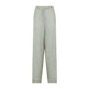 Dries Van Noten And White Striped Cupro Pants - Green