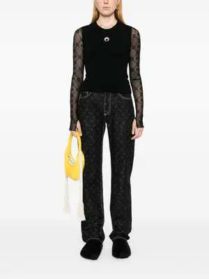 MARINE SERRE Fine Knit Crescent Moon Embroidery Sleeveless Vest - Multicolor