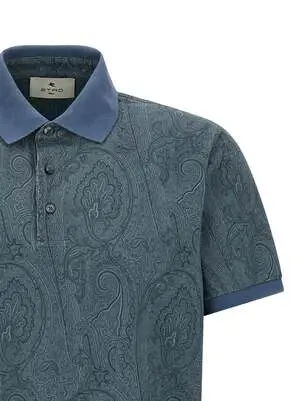 Etro Paisley' Polo Shirt - Blue