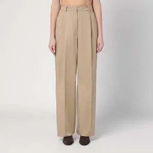 THELATEST Wide Sand-coloured Axel Trousers - Cream