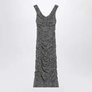 Dolce & Gabbana Diagonal Print Midi Dress - Black
