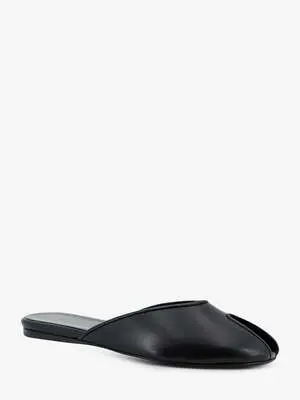 JUDE Flat Leather Sandals - Black