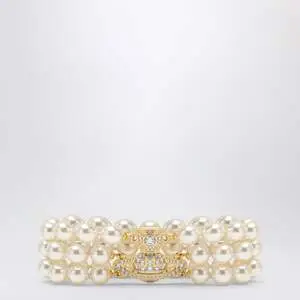 VIVIENNE WESTWOOD Three-row Pearl And Orb Bracelet With Zirconia - Silver