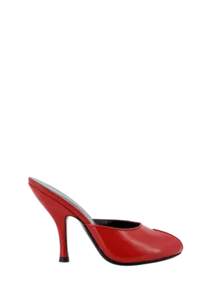 JUDE Leather Date Mule Sandals - Red