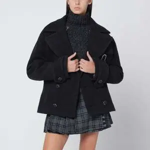 DURAZZI MILANO Dark Grey Melange Wool Coat - Gray