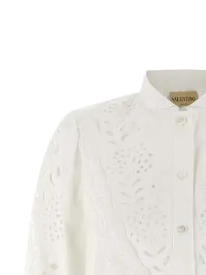 Valentino Garavani Embroidered Cotton Poplin Shirt