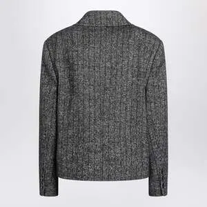 Dolce & Gabbana Dark Grey Striped Double-breasted Jacket