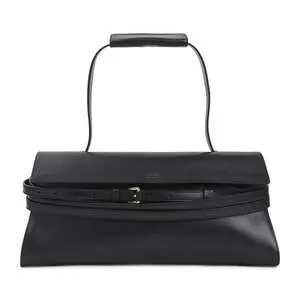 Moschino Nappa Leather Shoulder Bag - Black