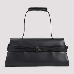 Moschino Nappa Leather Shoulder Bag - Black