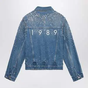 1989 STUDIO Denim Trucker Jacket With Crystal Embellishments - Blue