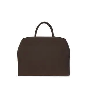 FERRAGAMO Calfskin Leather Tote Bag With Clasp Detail