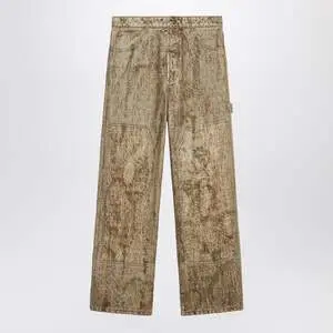 1989 STUDIO Camouflage Denim Carpenter Pants - Cream