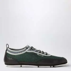 Fendi Mesh And Leather Low Top Sneakers - Black