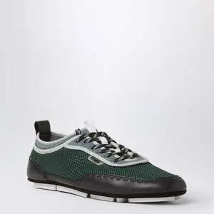 Fendi Mesh And Leather Low Top Sneakers - Black