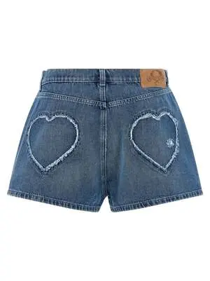 Moschino Heart Detail Denim Shorts