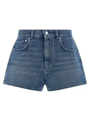 Moschino Heart Detail Denim Shorts - Blue