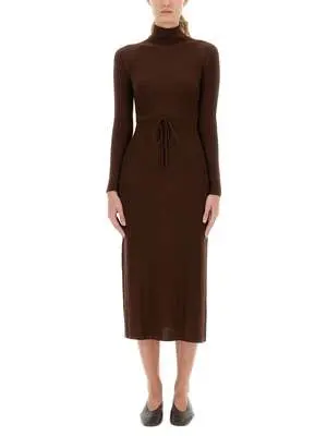 A.p.c. Marianna Ribbed Wool Midi Dress - Brown