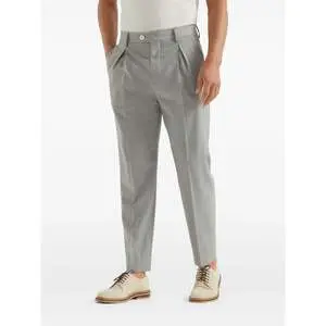 Brunello Cucinelli Grey Virgin Wool Tapered Trousers