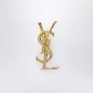 Saint Laurent Cassandre Earring In Brass - Silver
