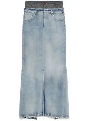 MAISON MARGIELA MAISON MARGIELA Denim Cotton Maxi Skirt With Front Slit Multicolor